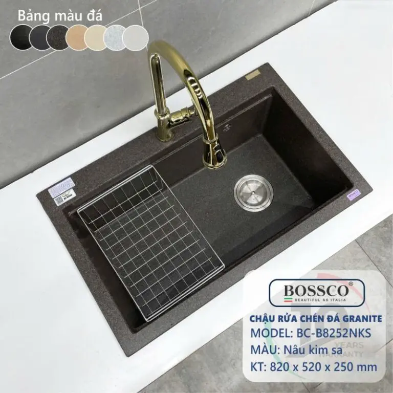 Chậu rửa chén đá 1 Hộc Bossco – BC-B8252N